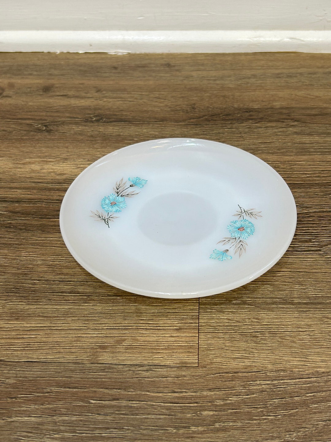Vintage Fire King Anchor Hocking Flower Floral Milk Glass Tea - Etsy