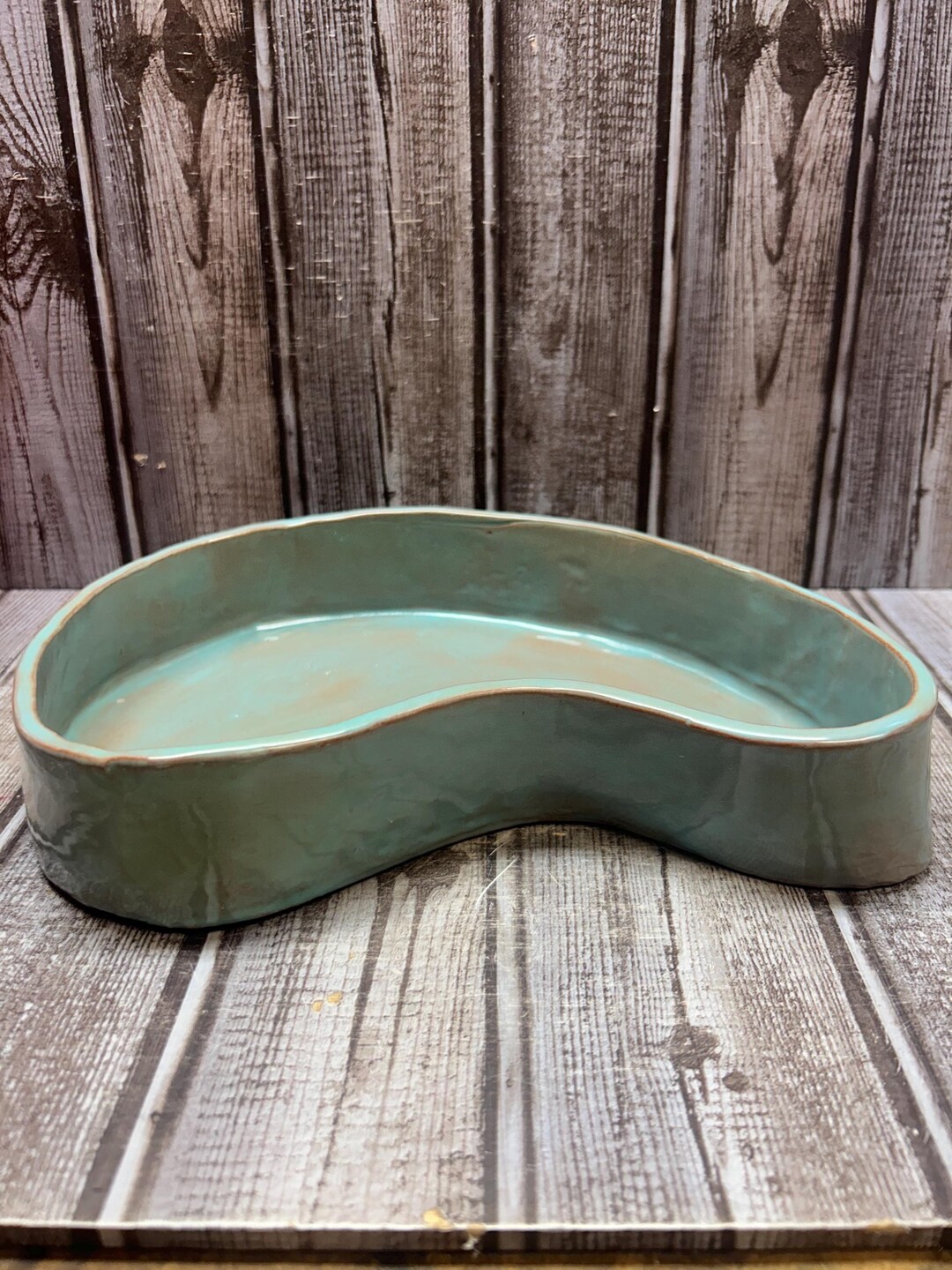 Kidney Shaped Blue Frankoma Style Pottery Dish/platter - Etsy