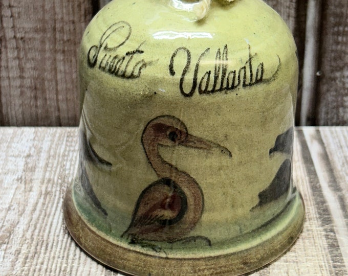 Glazed Ken Edwards Tonala Pottery Bell Puerto Vallarta With Bird Made ...