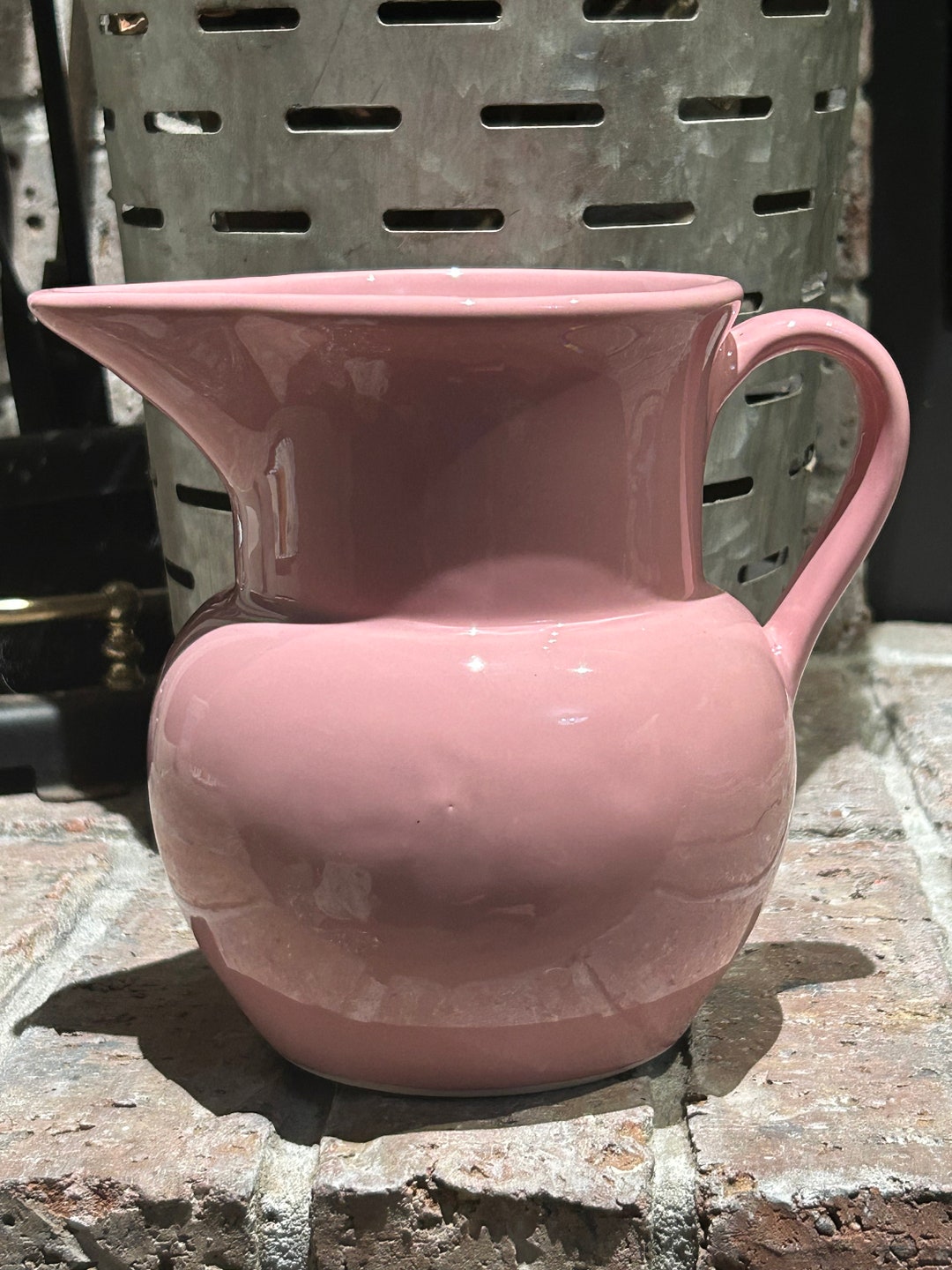Vintage Ceramic Pink Pitcher Made in Italy - Etsy
