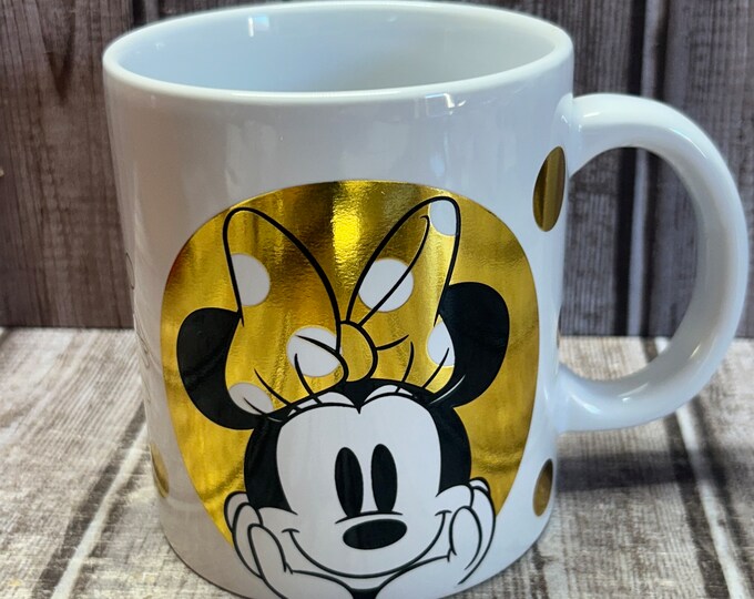 Walt Disney Minnie Mouse Large Coffee Mug Galerie White/gold - Etsy