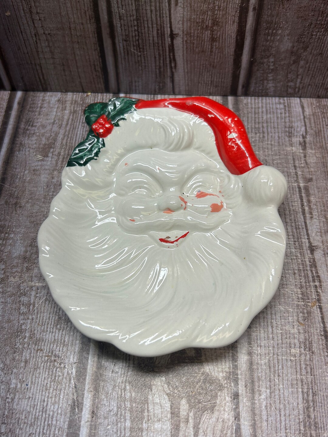 Vintage Ceramic 6” Santa Face Wall Plaque, Candy Dish, Made in Japan ...