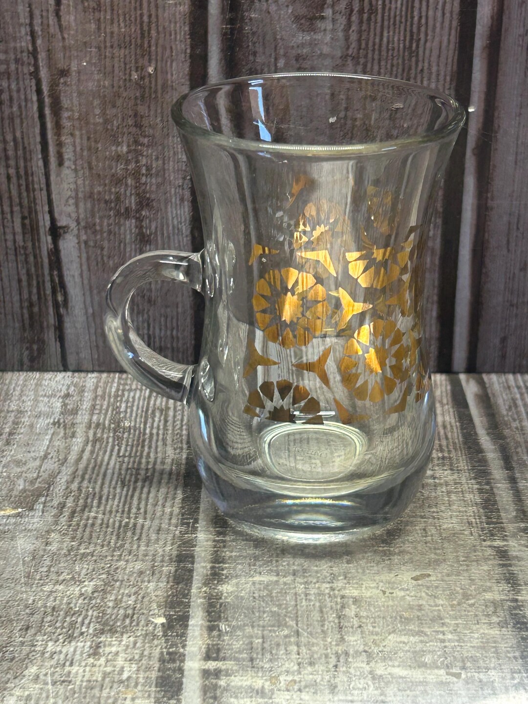 Dimlaj Glass Teacup With Gold Design. - Etsy