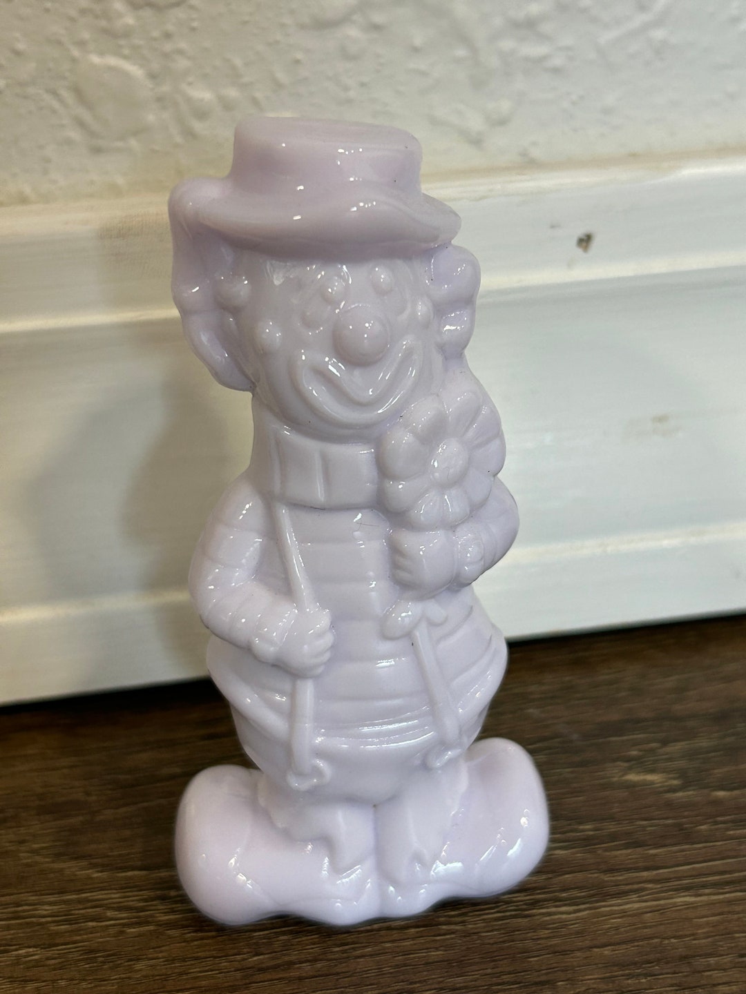 Boyd Crystal Art Glass Virgil the Clown Light Pink - Etsy
