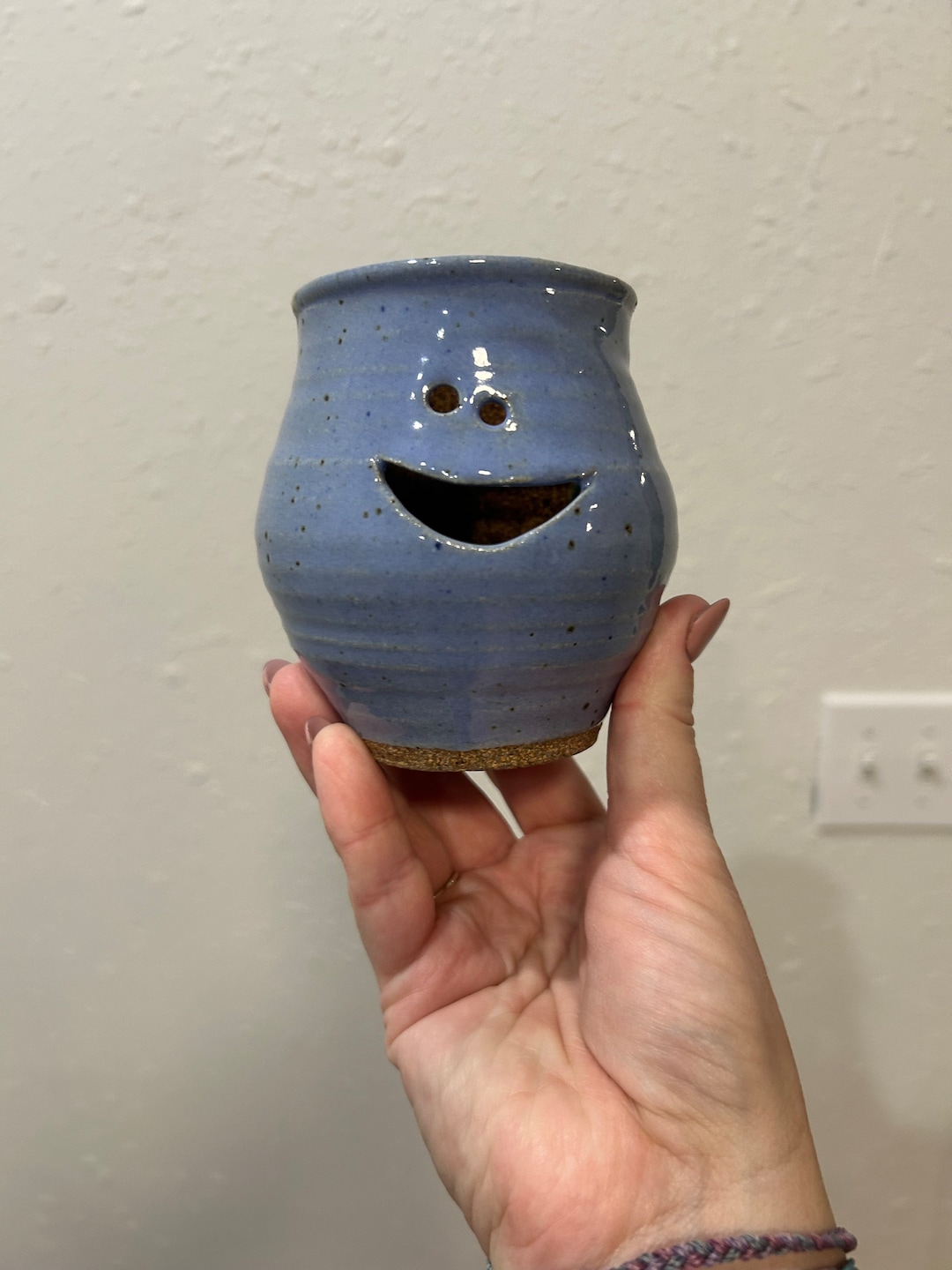 Signed Studio Art Pottery Egg Separator Smiley Face - Etsy