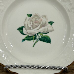 Embassy Vitrified Floral Gray/white Rose Gold Trim Plates - Etsy