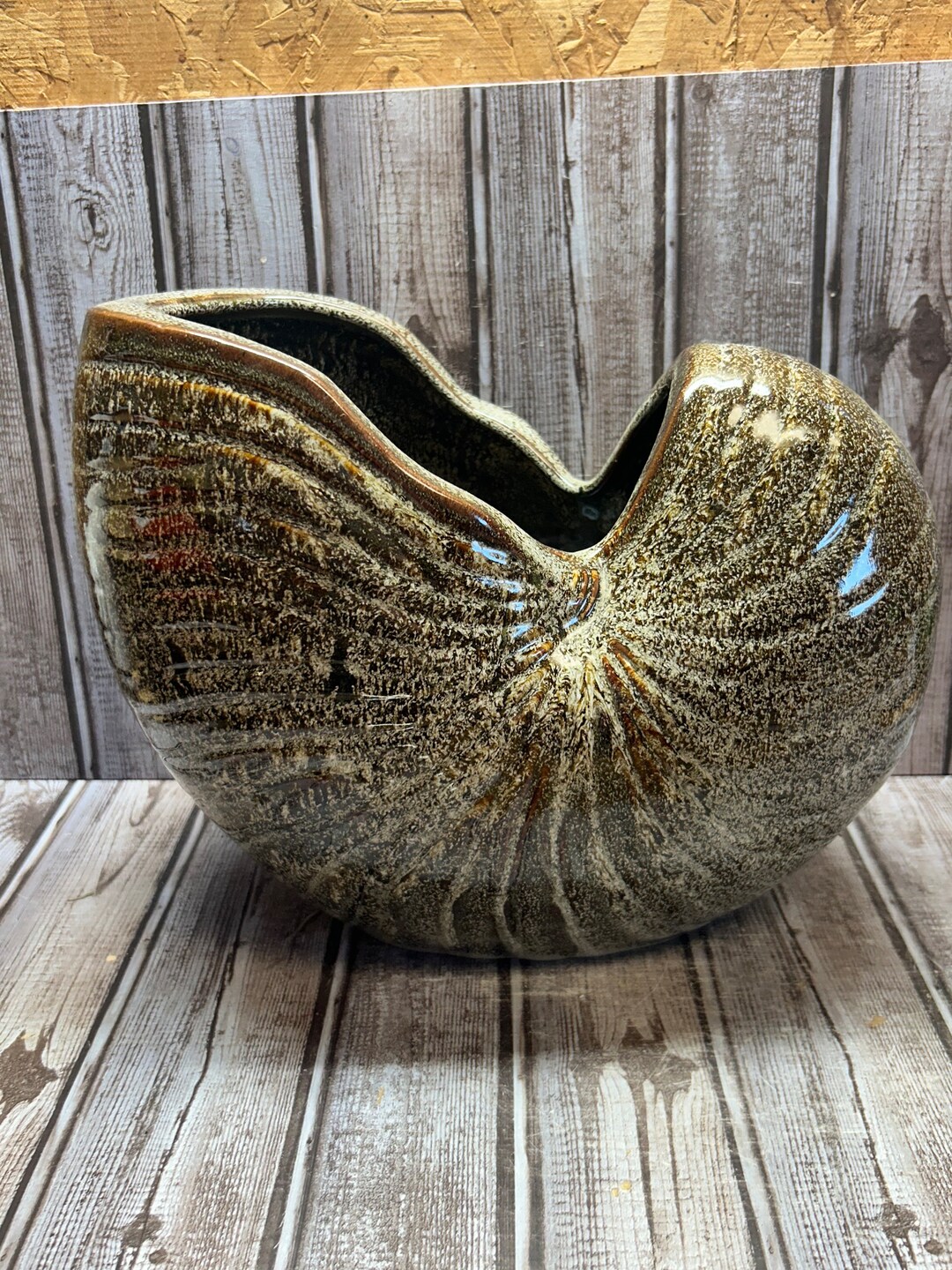 Vintage MCM Studio Pottery Nautilus Shell Planter - Etsy