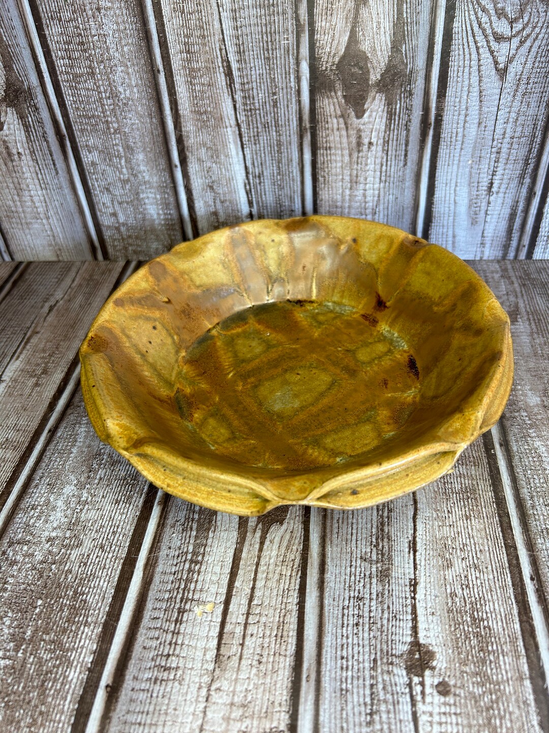 Signed Art Pottery Pie Plate - Etsy