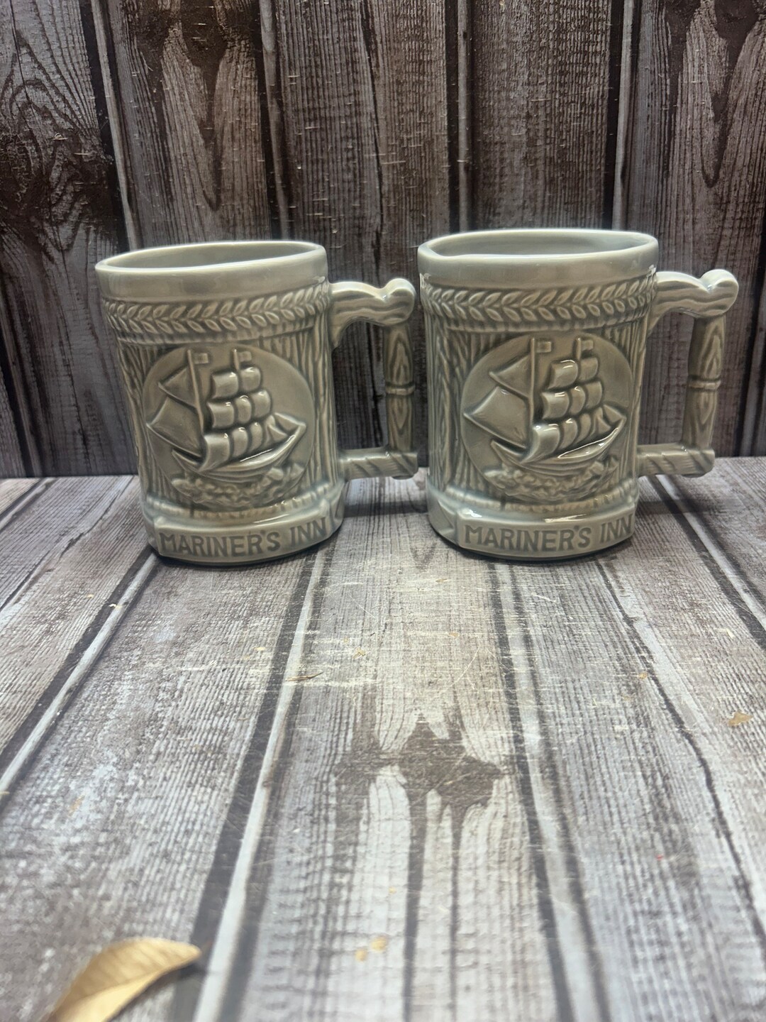 Set of 2 Vintage Ceramic Mariner's Inn, Ship Mug, - Etsy