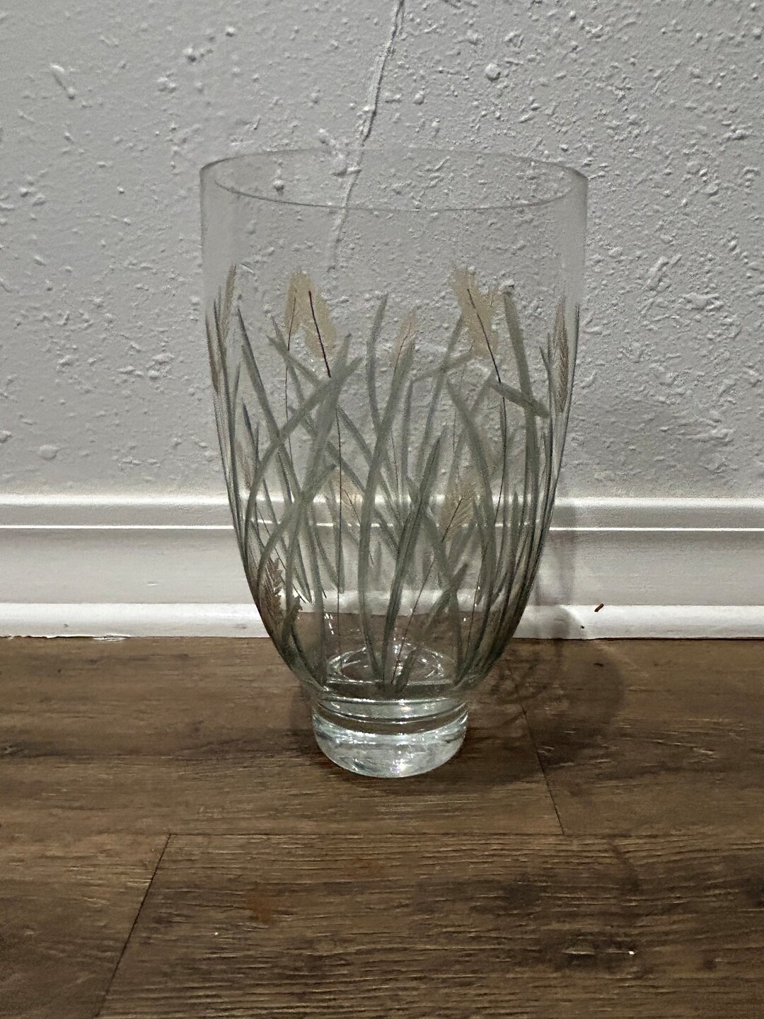 Romanian Crystal Vase Wheat Design Crystal Clear, 10” Handcrafted ...
