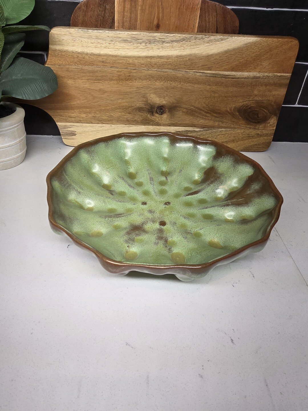 Vintage Frankoma Oklahoma Pottery #203 Cactus Knobby Low Bowl for Fruit ...