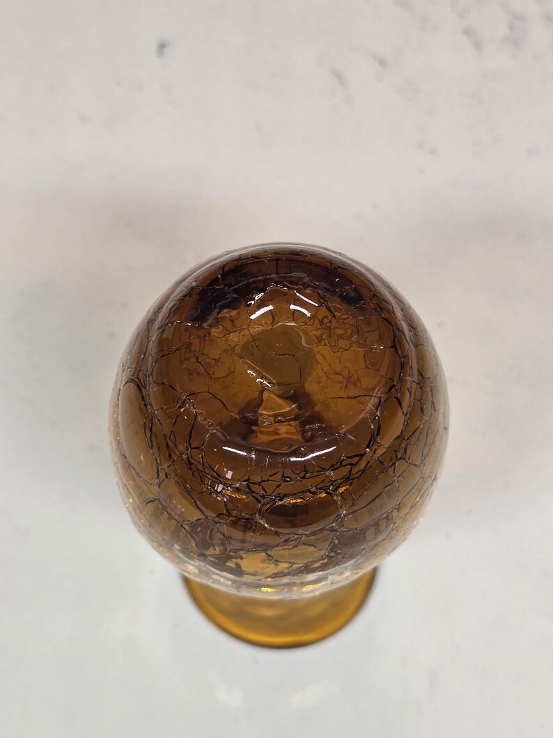 Vintage Hand-blown Amber Crackle Glass Small Pitcher Vase. - Etsy