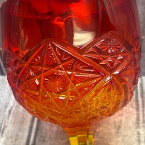 Amberina Viking Glass Yesteryear 8 Goblet Ruby Red and Yellow - Etsy