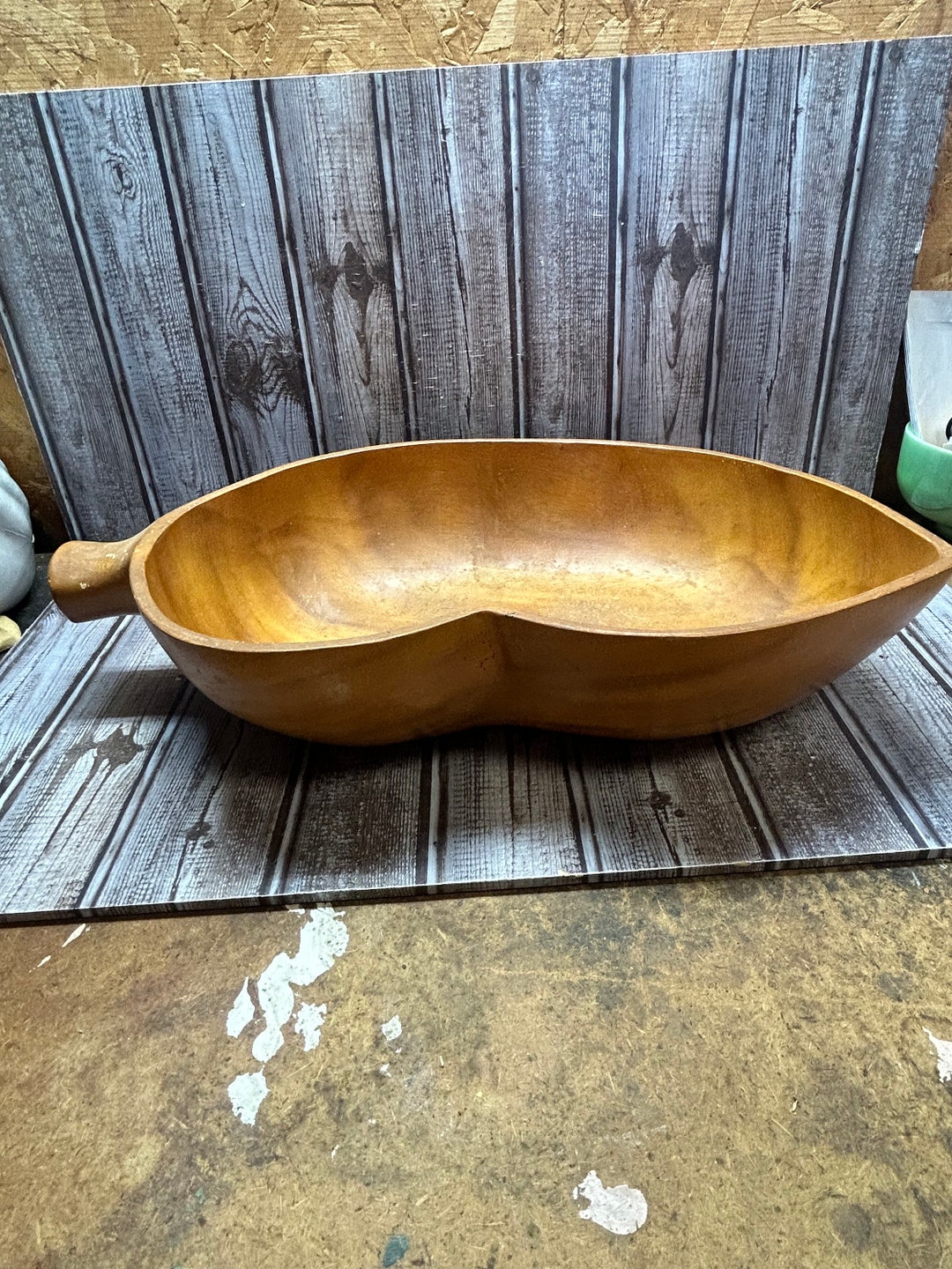 Vintage Monkey Pod Wood Bowl Marked - Etsy