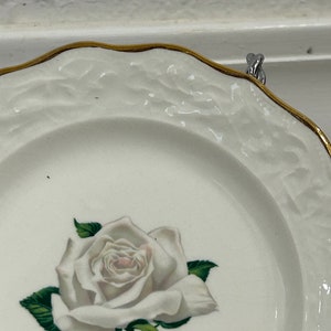 Embassy Vitrified Floral Gray/white Rose Gold Trim Plates - Etsy
