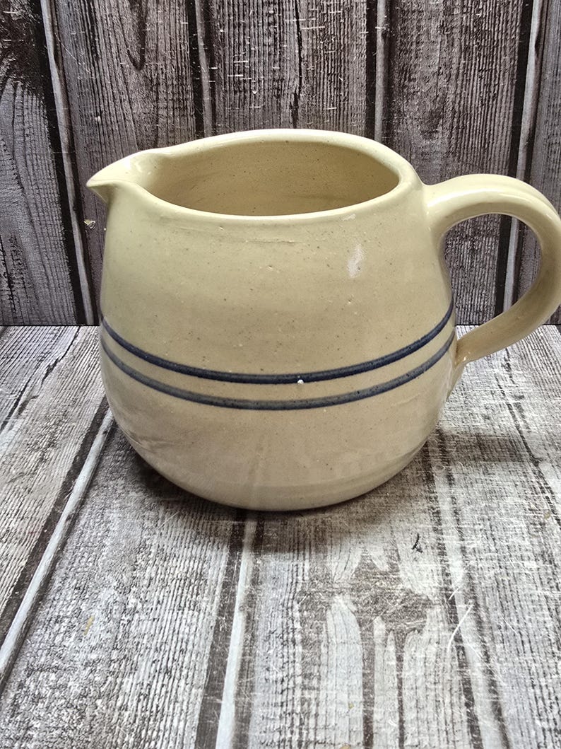 Vintage Glazed Pottery Pitcher, Darrell Fugler, Hand-painted Reindeer ...
