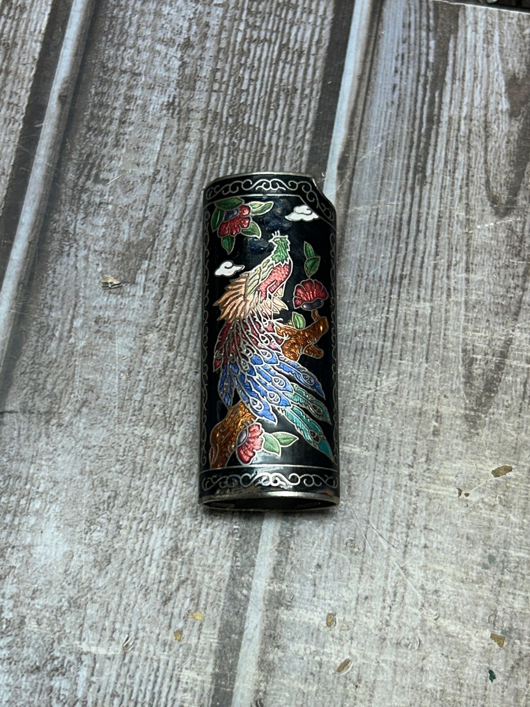 Vintage Cloisonne Enamel Eagle Lighter Case Cover Floral - Etsy