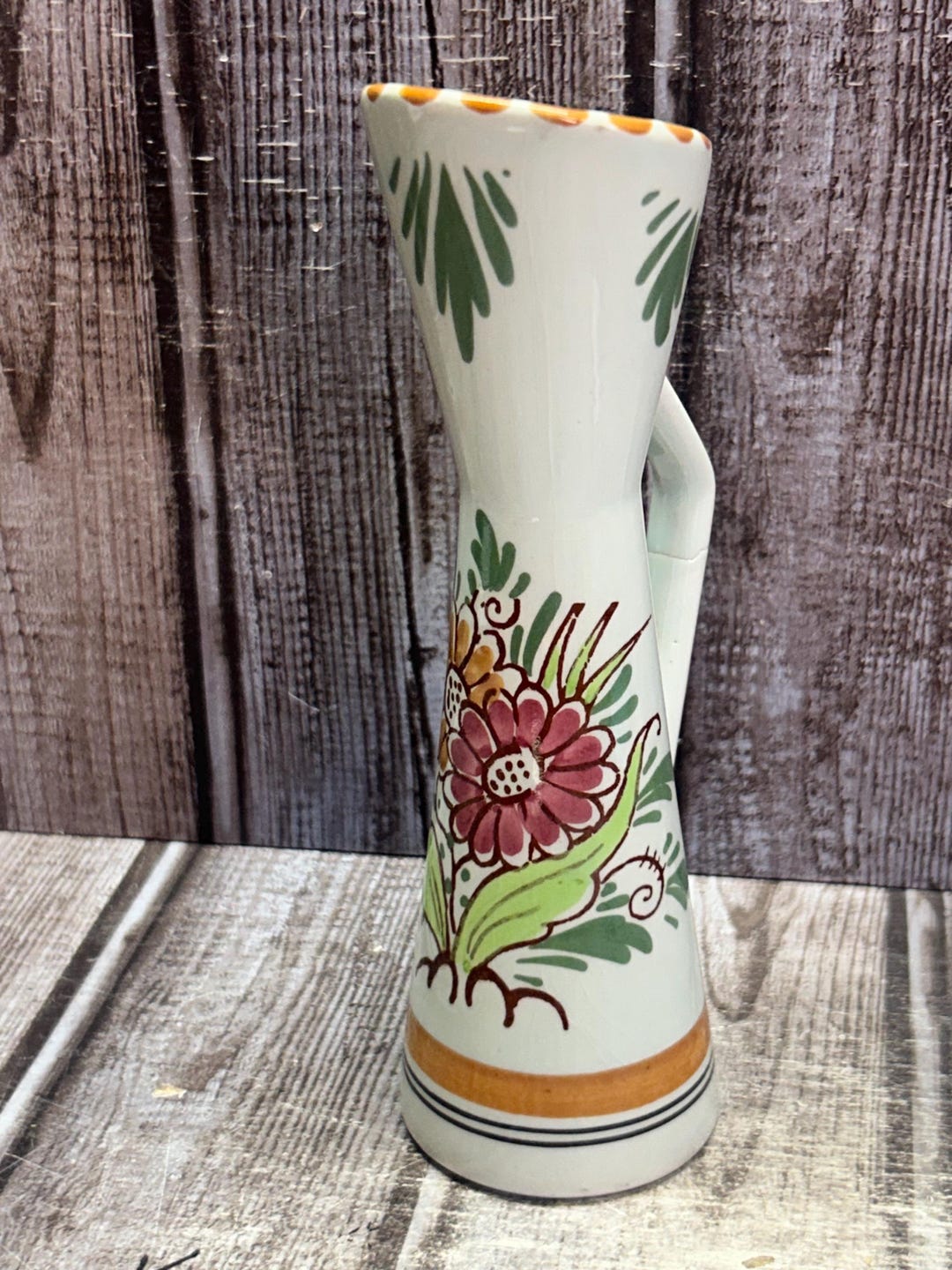 Vintage DP Delft Holland Polychrome Vase Floral Holland Pitcher Bud ...