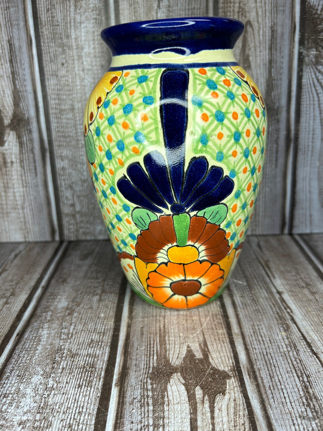 Signed Garay Talavera Mexico Hand Painted Ceramic Vase - Etsy