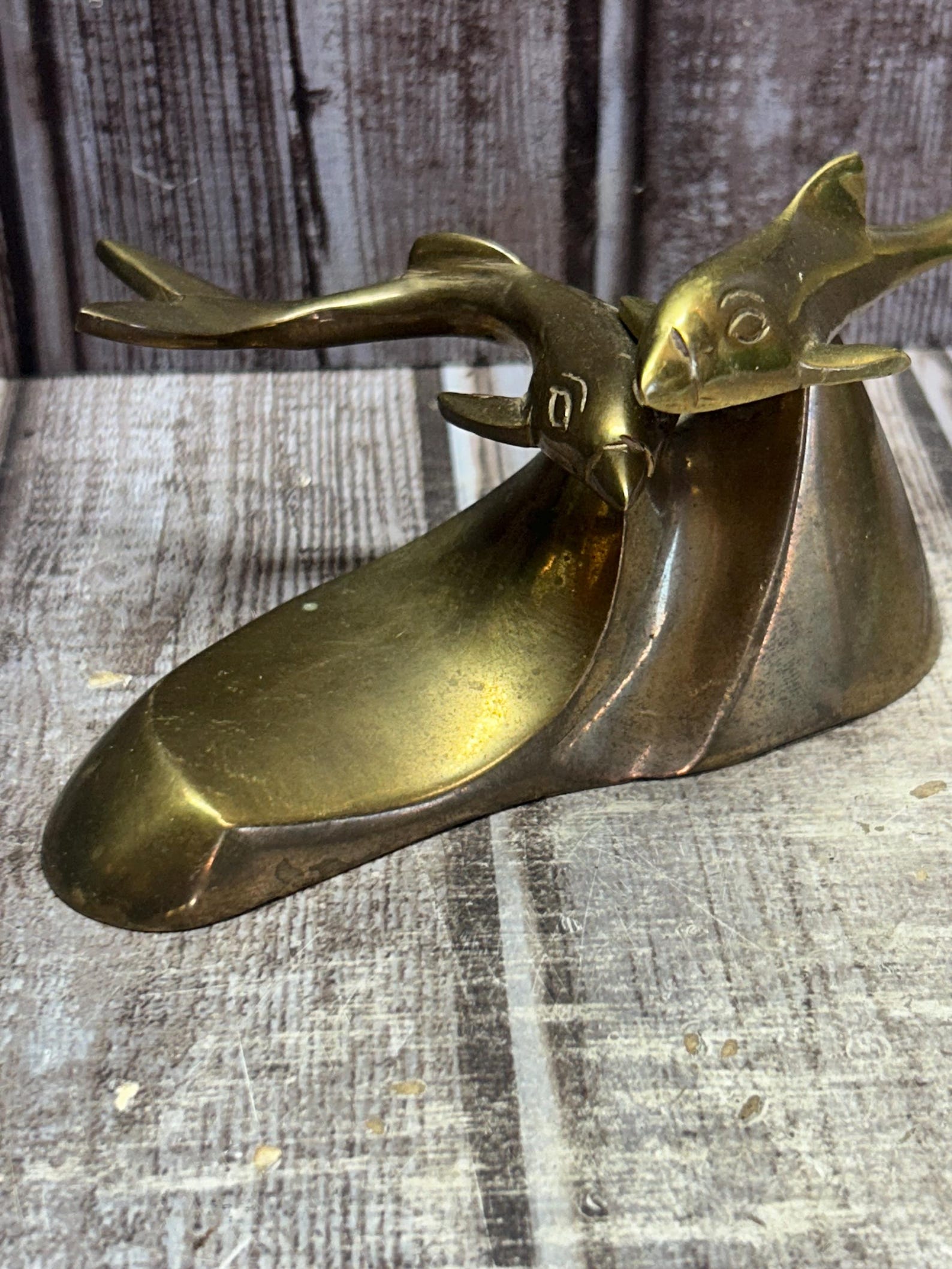 Vintage Solid Brass Dolphins Swimming Sculpture - Etsy