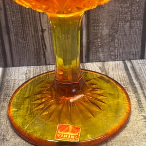 Amberina Viking Glass Yesteryear 8 Goblet Ruby Red and Yellow - Etsy