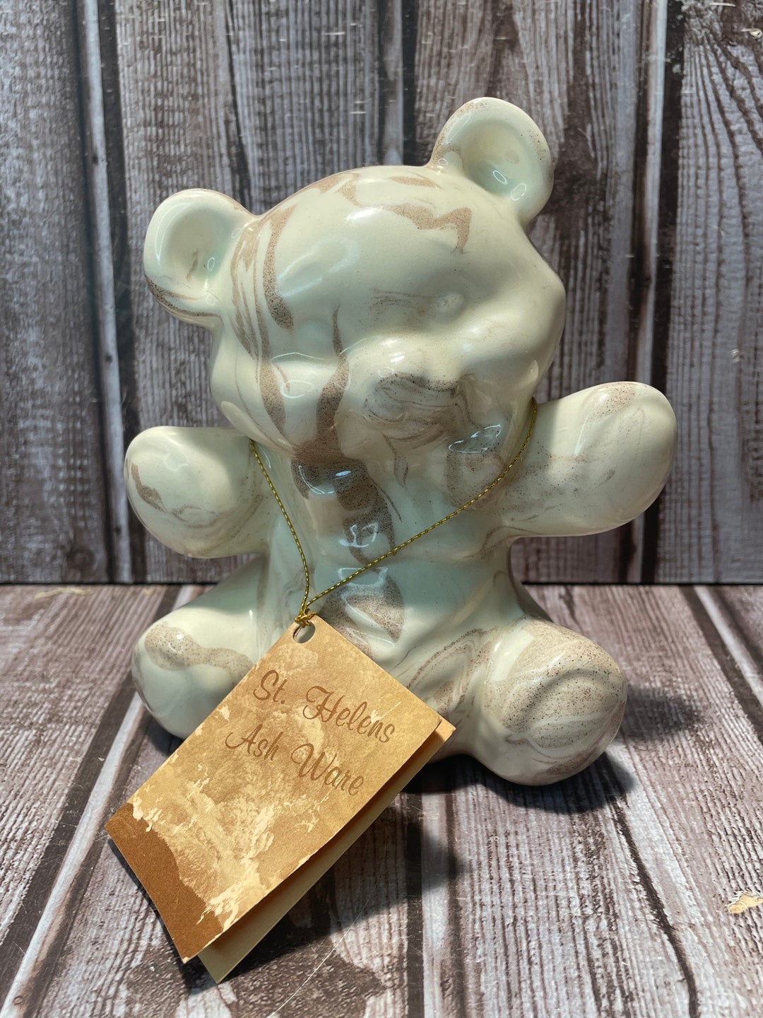 Mt St Helens Ashware Teddy Bear / Vintage Volcanoware With Tag - Etsy