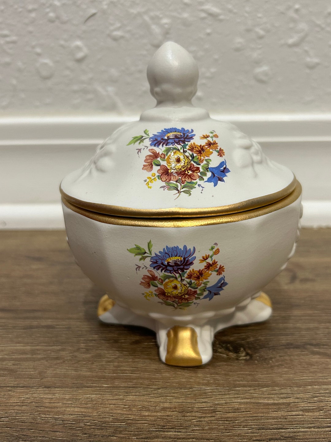 Vintage House of Fuller Porcelain Candy/sugar Dish Gold With Flowers - Etsy