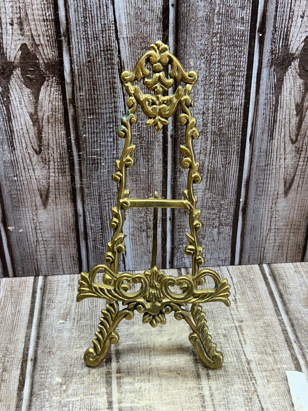 Ornate Vintage Minature Solid Brass Display Easel//stand - Etsy