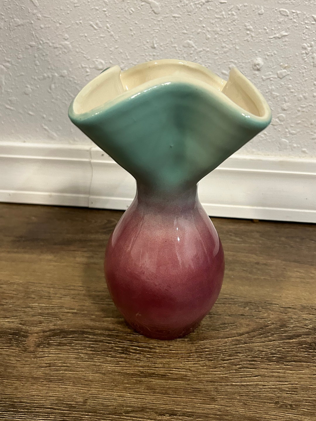 MCM ART POTTERY Ceramic Vase With Ruffle Top - Etsy