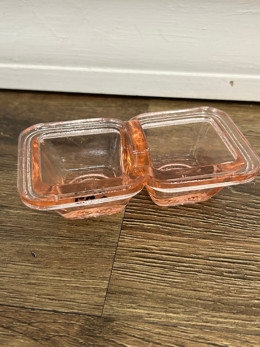 Pink Depression Glass Art Deco Style Salt Cellar - Etsy