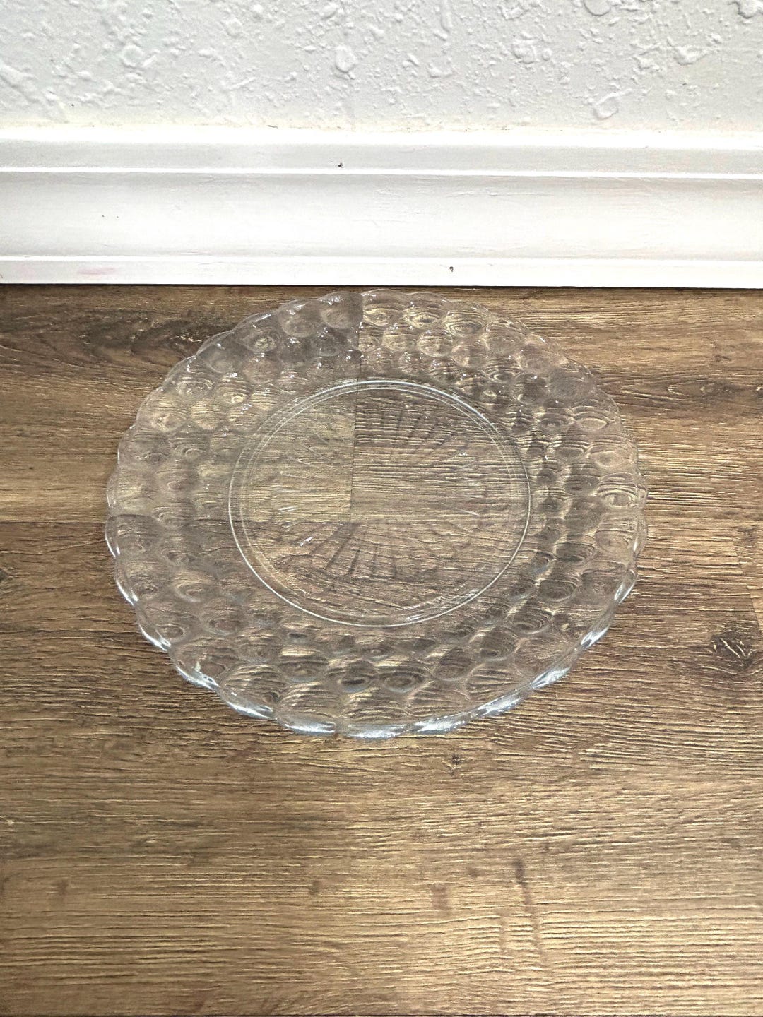 Vintage Anchor Hocking Glass Bubble Blue Pattern Dinner Plater - Etsy