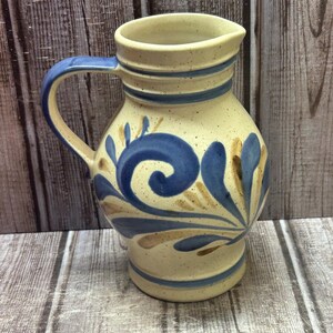 Vintage Stoneware German Handarbeit Salt Glazed Blue Pitcher - Etsy