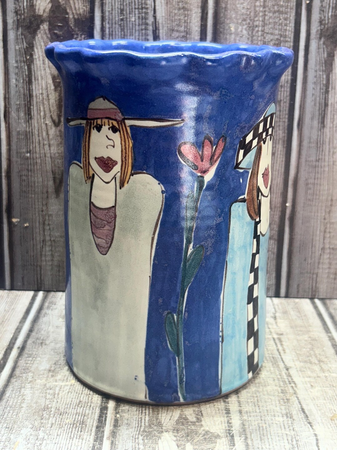 Merry Cox Terracotta Pottery Vase Whimsical Folksy Women Colorado ...