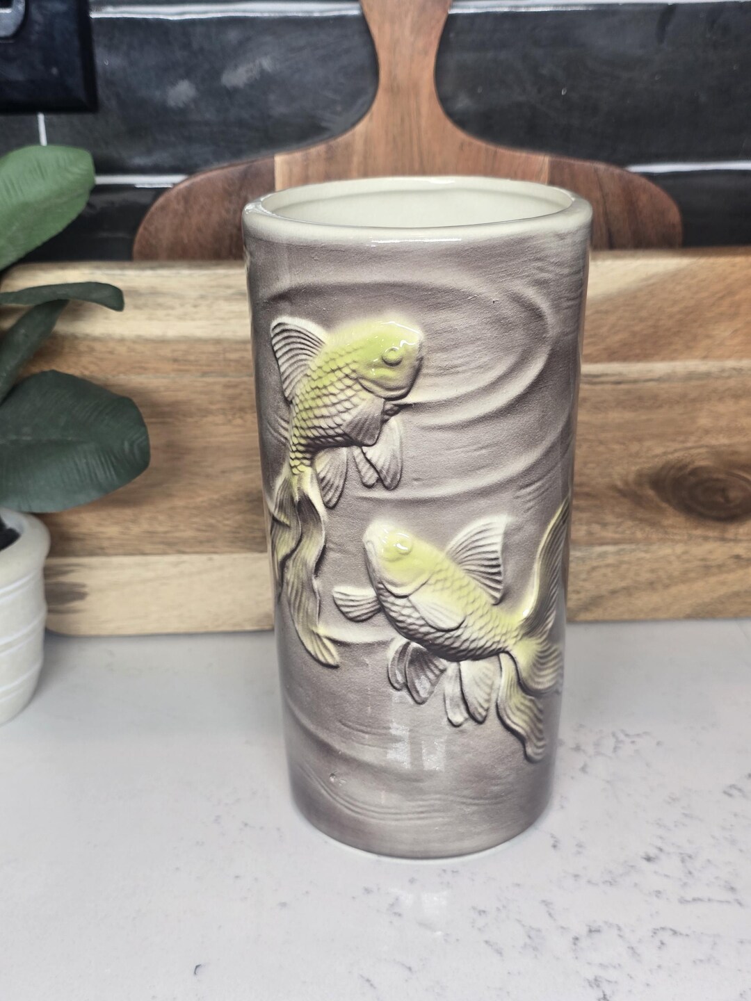 Vintage Royal Copley Koi Fish Vase - Etsy