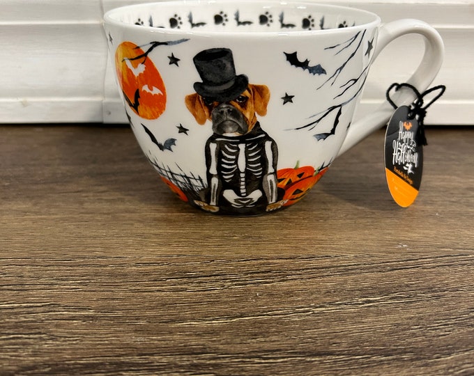 Large Halloween Coffee Mug Portobello by Design Bony Boxer 20 Oz - Etsy