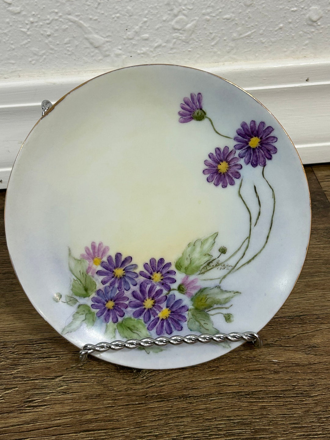 WEIMAR GERMANY Hand Painted Plate Purple - Etsy