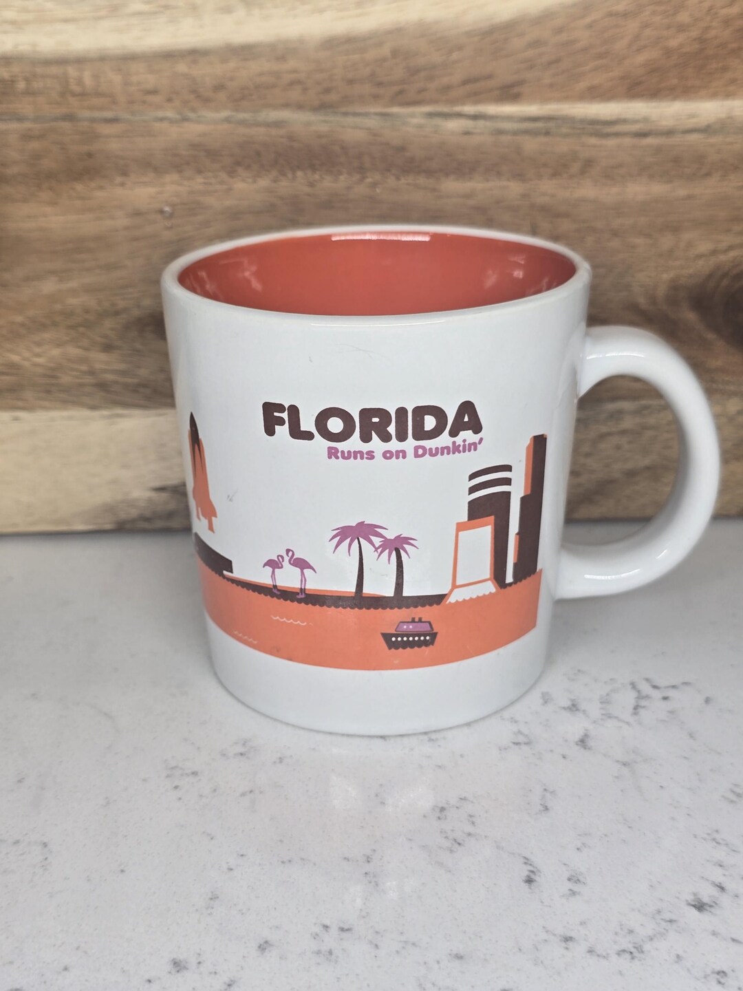 Dunkin Donuts Coffee Mug Florida Runs on Dunkin Ceramic Tea Cup 14 Fl ...