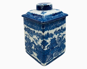 Blue Willow Tea Canister - Etsy