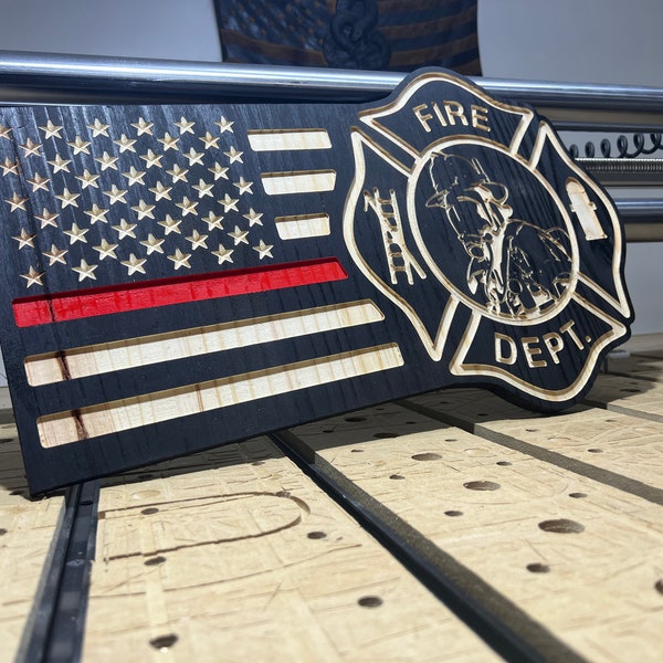 Wooden Fire Department Flag - Etsy