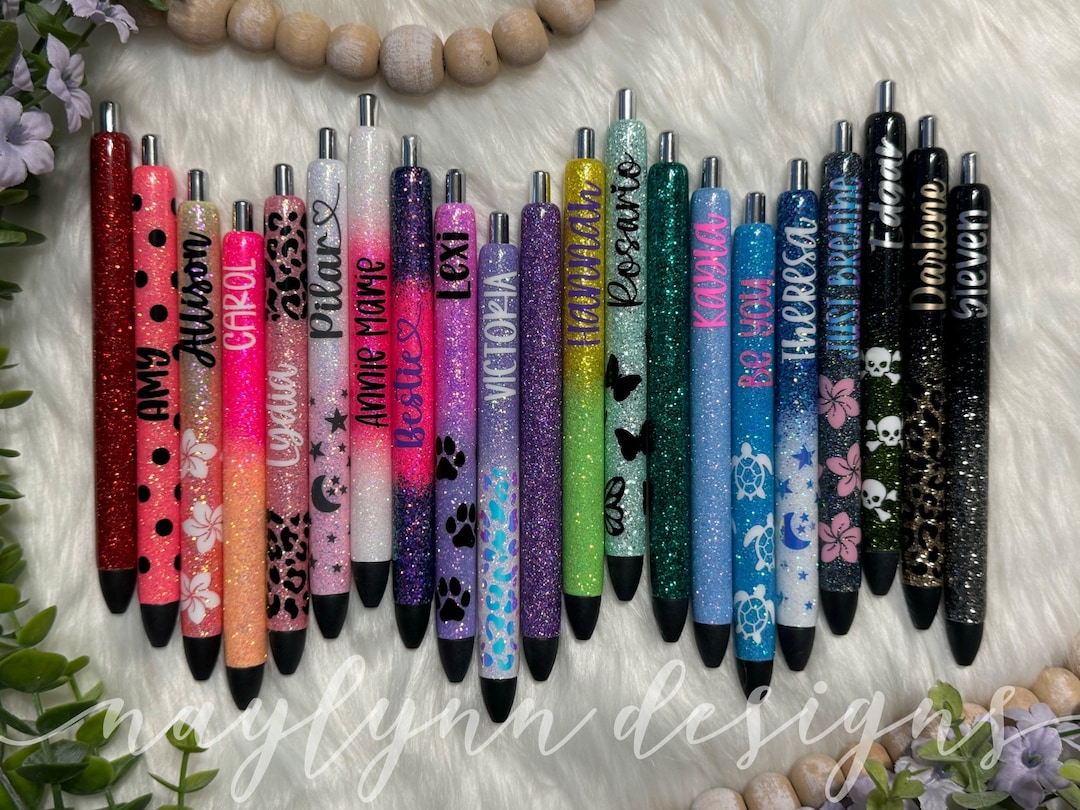 Personalized Glitter Inkjoy Gel Pen: Custom Refillable Epoxy Pen - Etsy