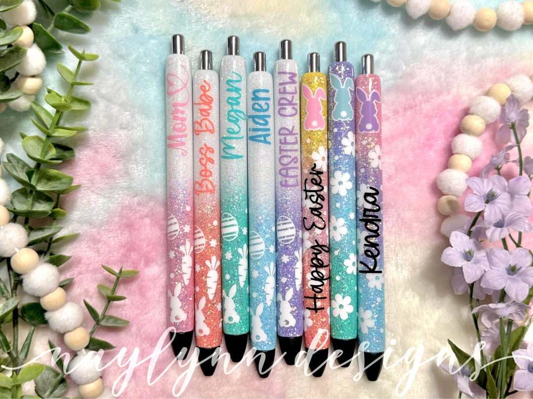 Easter Glitter Pens | Flower Glitter Pens | Spring Glitter Pens ...