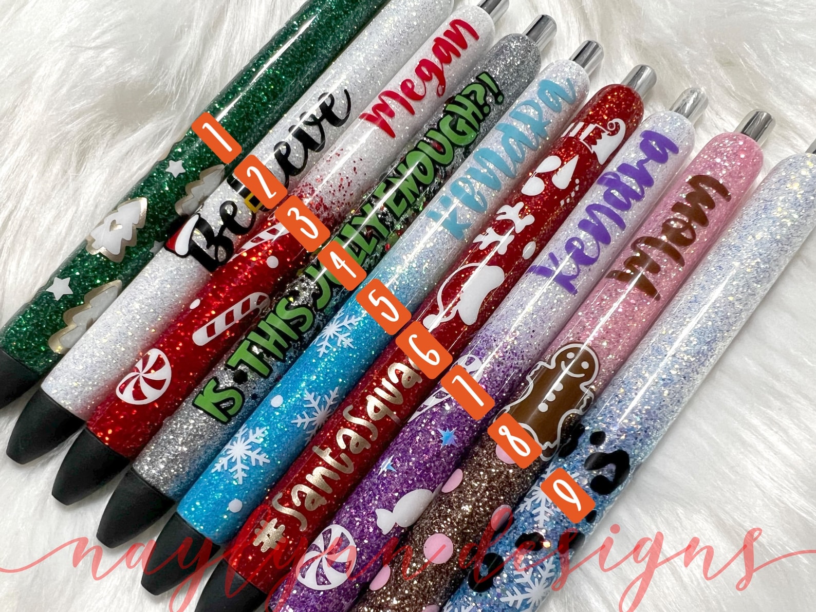 Christmas Glitter Gel Pen: Handmade Holiday, Xmas, Santa Personalized ...