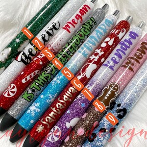 Christmas Glitter Gel Pen: Handmade Holiday, Xmas, Santa Personalized ...