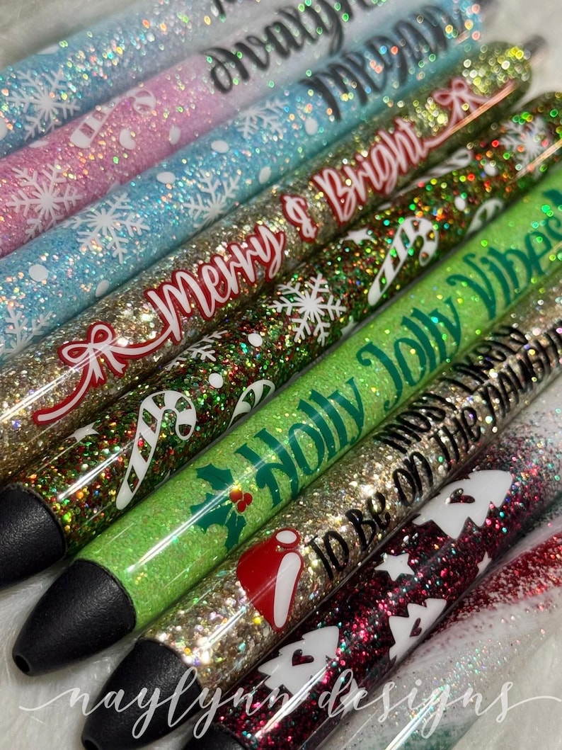 Christmas Glitter Inkjoy Pen | Personalized Holiday Gel Pen - Etsy