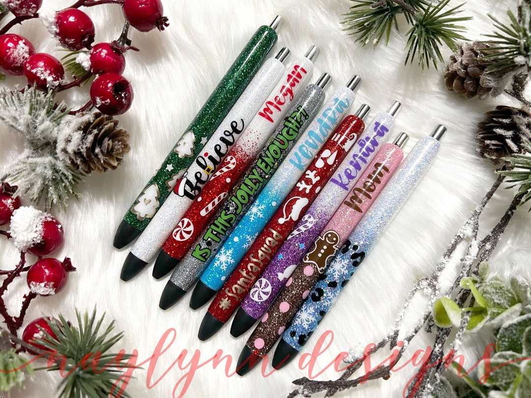 Christmas Glitter Gel Pen: Handmade Holiday, Xmas, Santa Personalized ...