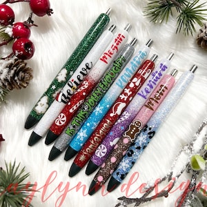 Christmas Glitter Gel Pen: Handmade Holiday, Xmas, Santa Personalized ...