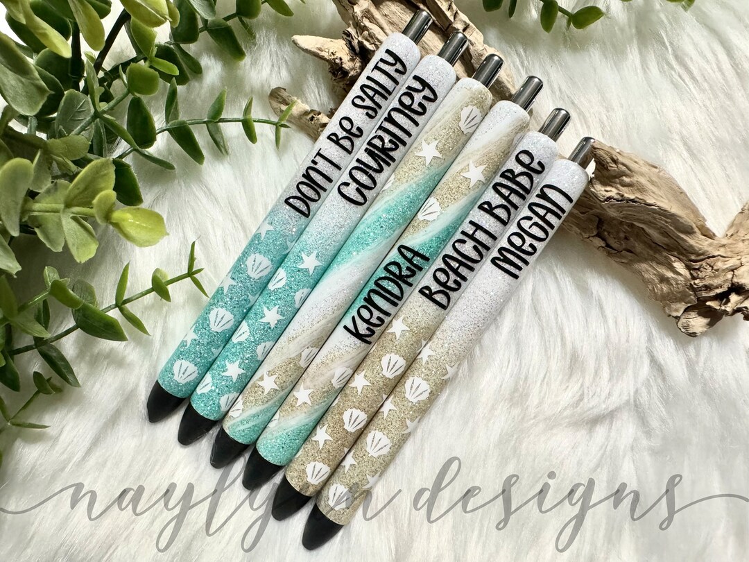 Seashore Glitter Pen | Beach Glitter Pens | Personalized Glitter Pen ...