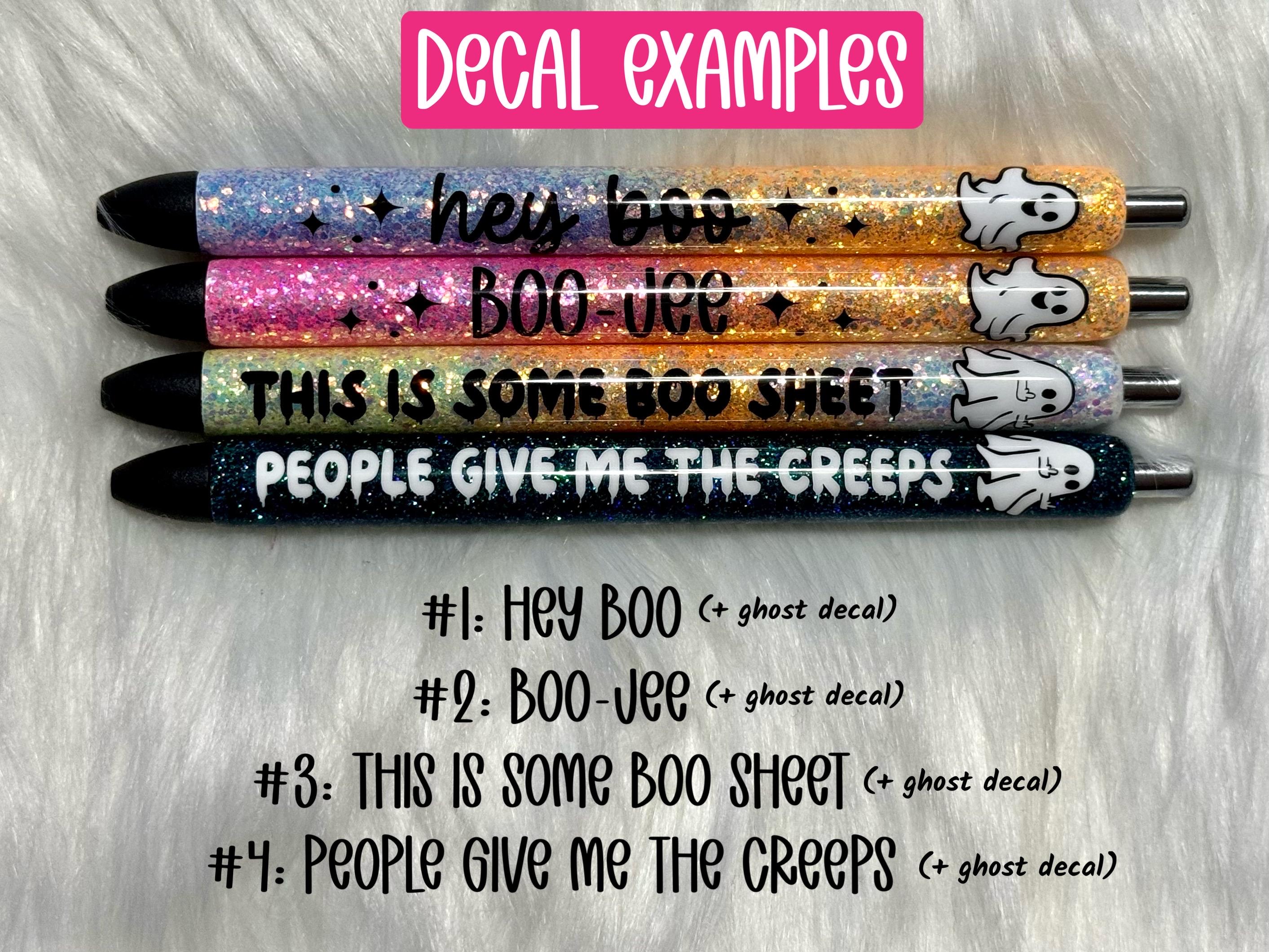 Ghost Glitter Pen: Handmade Boo Halloween Inkjoy Gel Pen - Etsy