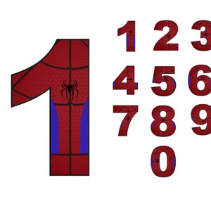 Spider-man 0-9 Numbers SVG | Numbers Spider-man SVG | Birthday Inspired ...