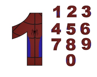 Spider-man 0-9 Numbers Font SVG Numbers Miles Spider-man SVG - Etsy